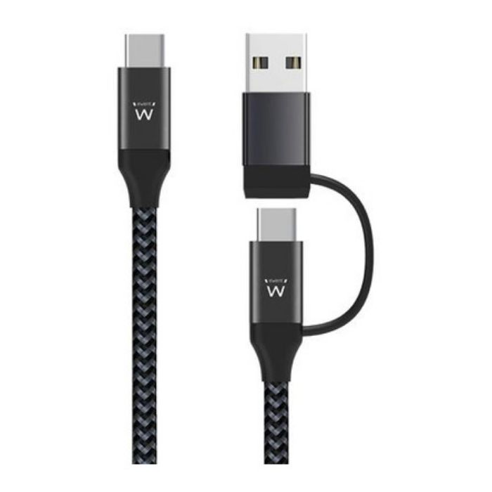 Cabo Type-C p/ Type-C & USB2.0 Ewent Charging 60W Preto - 1Mtr - Novo Atalho