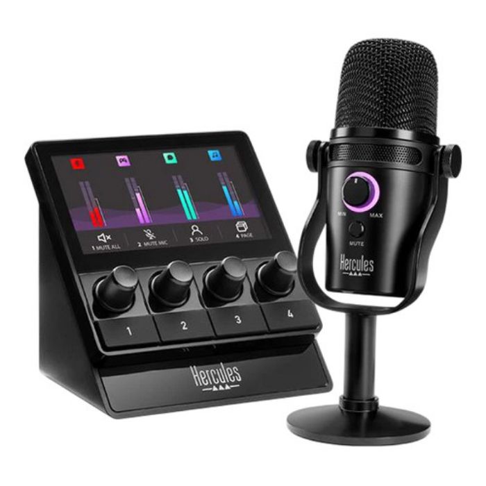 Stream Deck Hercules Starter Kit Preto c/ Microfone e Controlador ...
